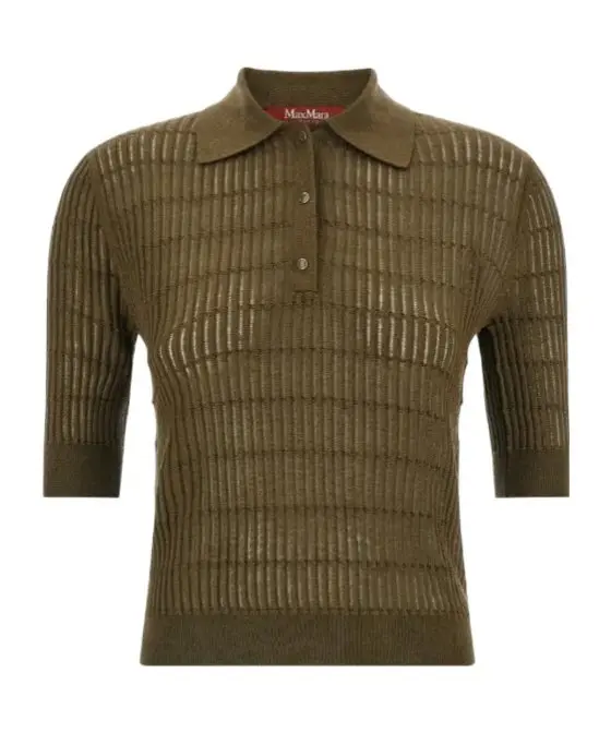 Max Mara Gallo Knitted Polo Shirt - Green