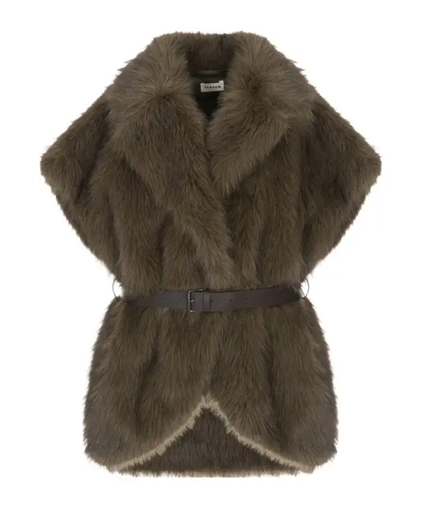 P.a.r.o.s.h Belted Faux Fur Gilet