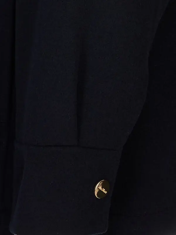 Max Mara High Neck Zipped Jacket With Buckle Cuffs - Blue