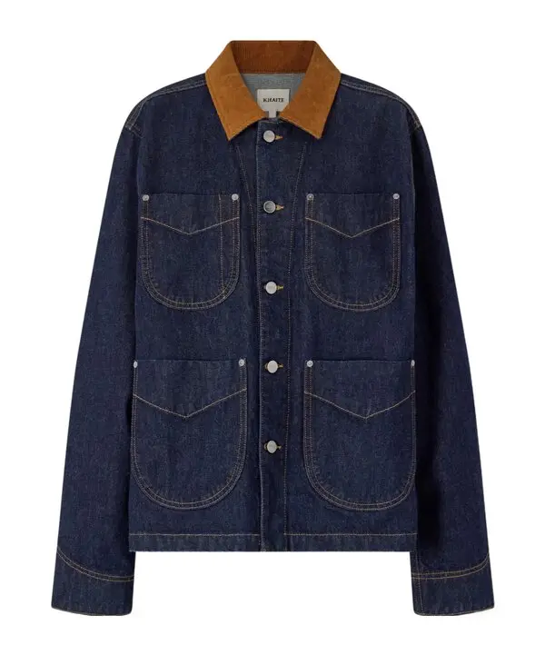 Khaite Corduroy-trimmed Denim Jacket - Black