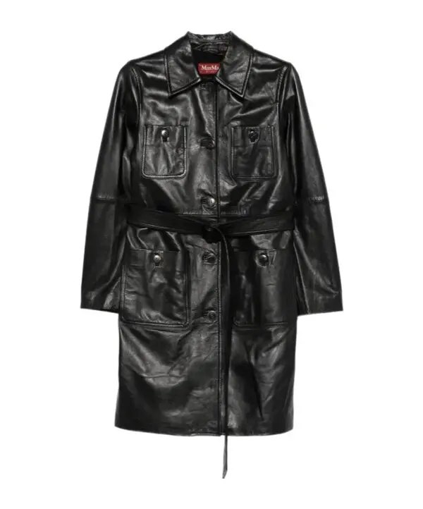 Max Mara Leather Belted Coat