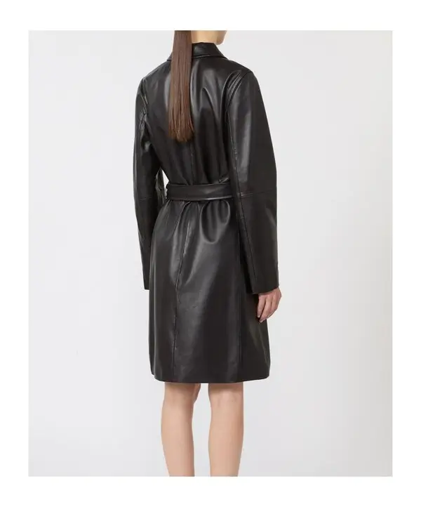 Max Mara Leather Belted Coat