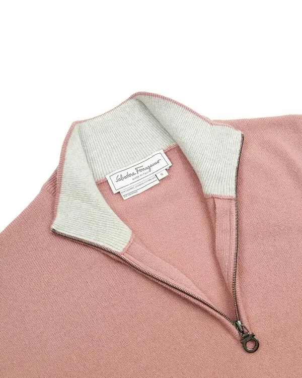 FERRAGAMO Quarter Zip Pullover - Pink