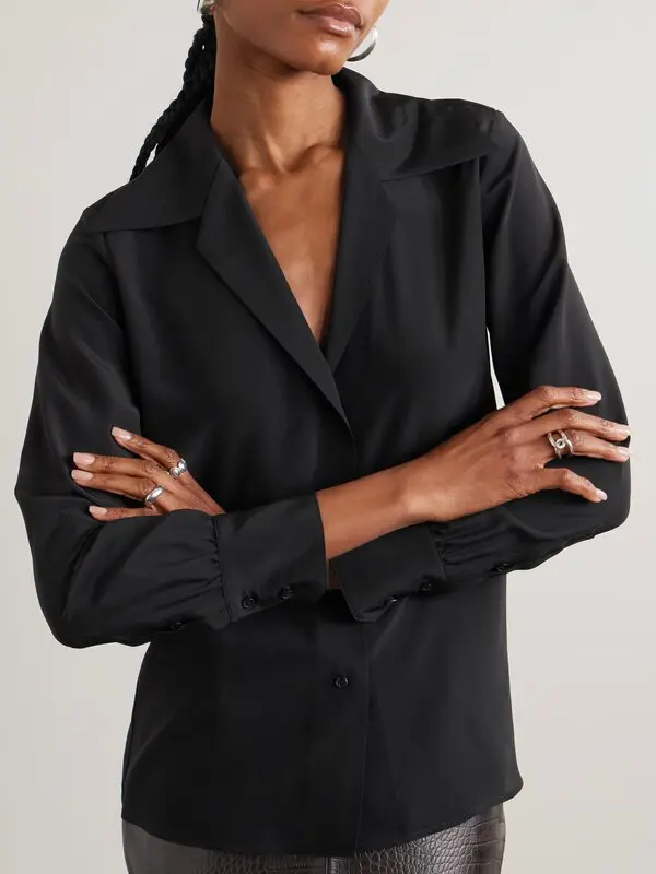 NILI LOTAN Joxe Long-sleeved Silk Shirt