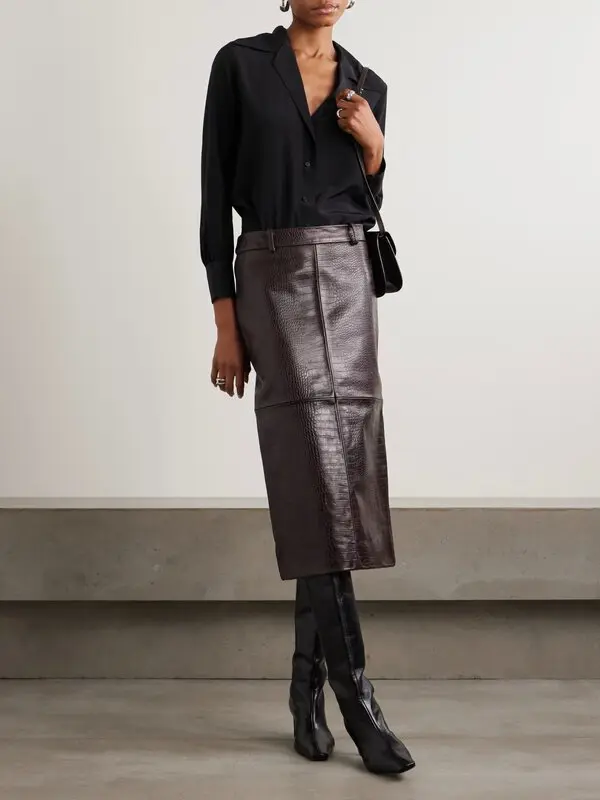 NILI LOTAN Joxe Long-sleeved Silk Shirt