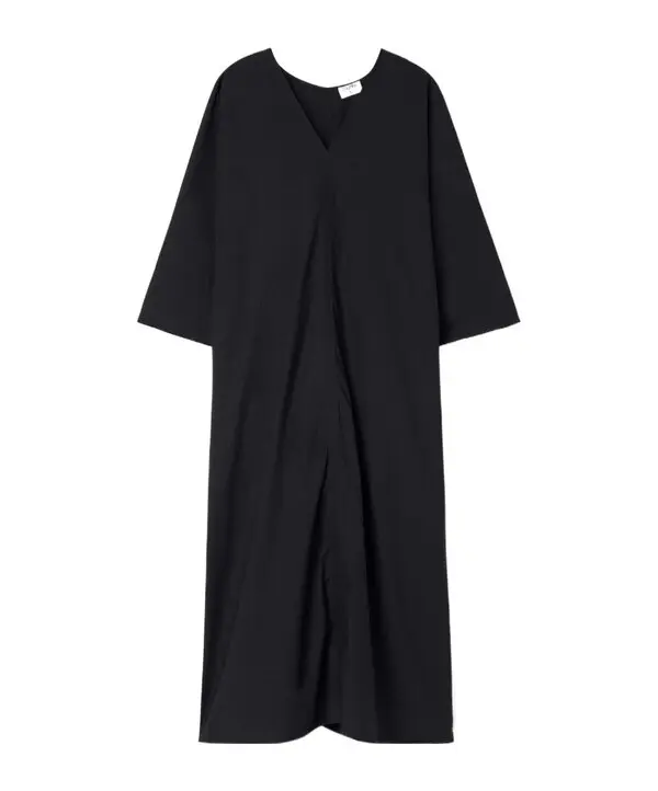 Filippa K V-neck Short-sleeve Midi Dress - Black