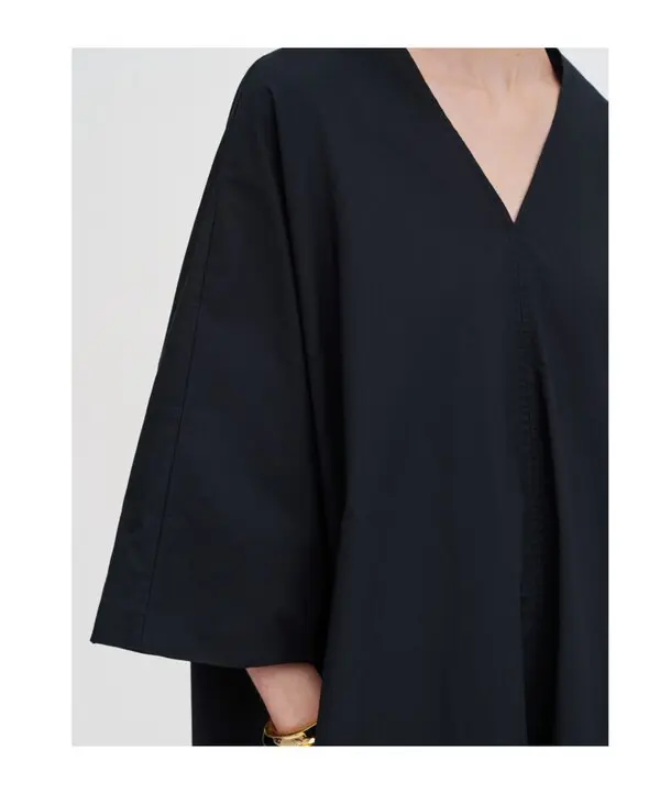 Filippa K V-neck Short-sleeve Midi Dress - Black