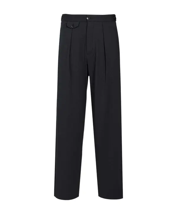 Emporio Armani Pleated Virgin Wool Pants - Black