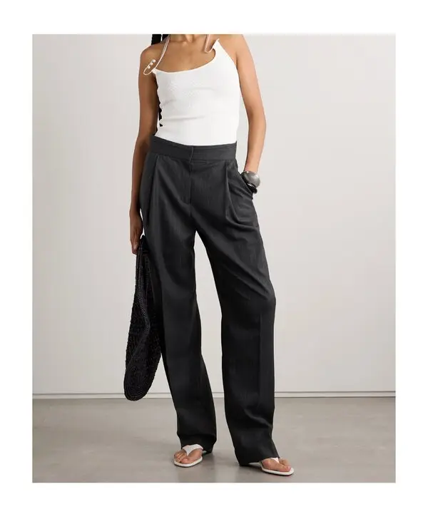 Christopher Esber Striped Tailored High-rise Straight-leg Trousers