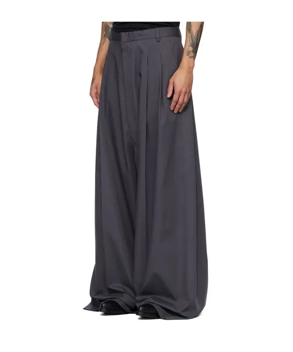 LU'U DAN Low-rise Belt Loop Casual Pants - Grey