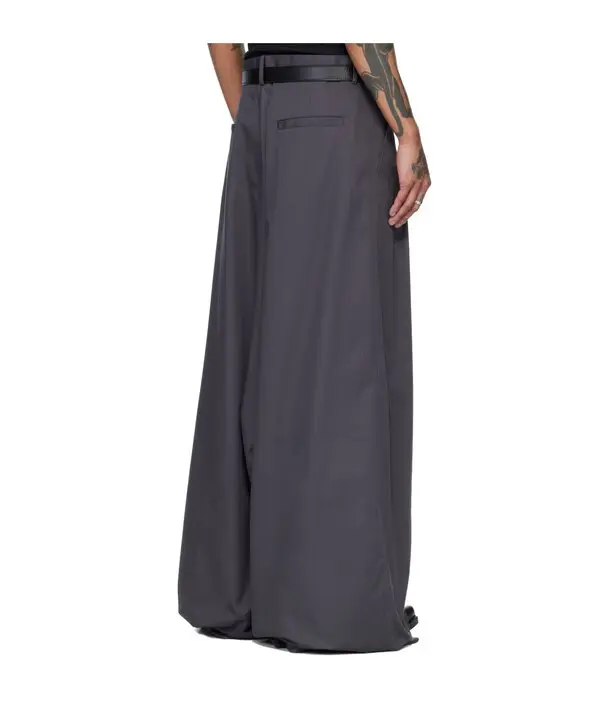 LU'U DAN Low-rise Belt Loop Casual Pants - Grey