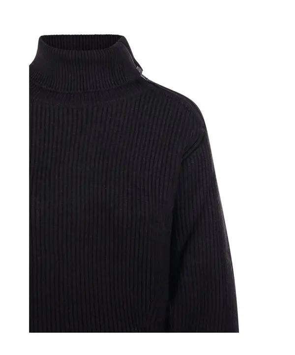 P.a.r.o.s.h Ribbed Turtleneck Sweater With Zip Detail