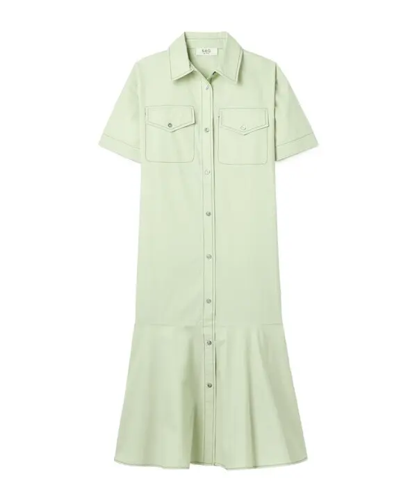 Sea Sullivan Cotton-poplin Midi Shirt Dress - White