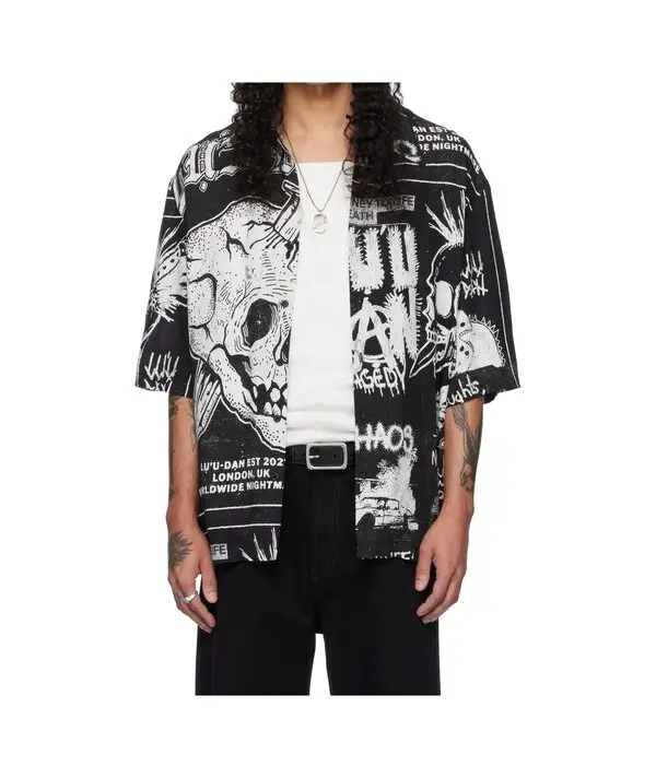 LU'U DAN Printed Short-sleeved Shirt - Black