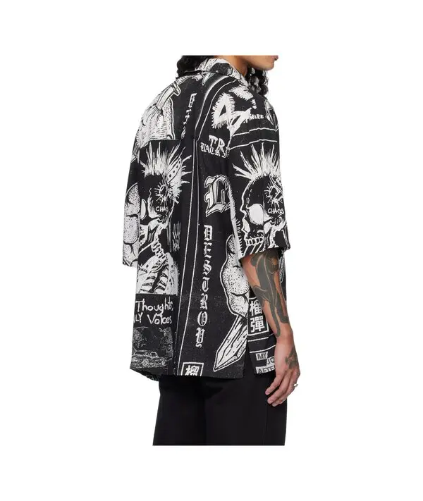 LU'U DAN Printed Short-sleeved Shirt - Black