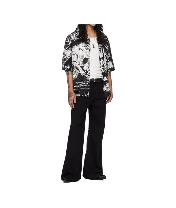 LU'U DAN Printed Short-sleeved Shirt - Black