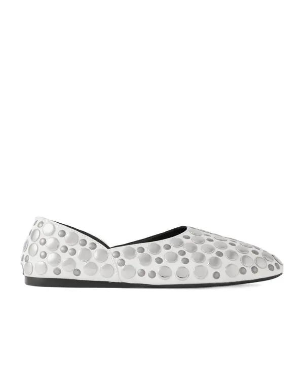 Khaite Studded Leather Flats - White