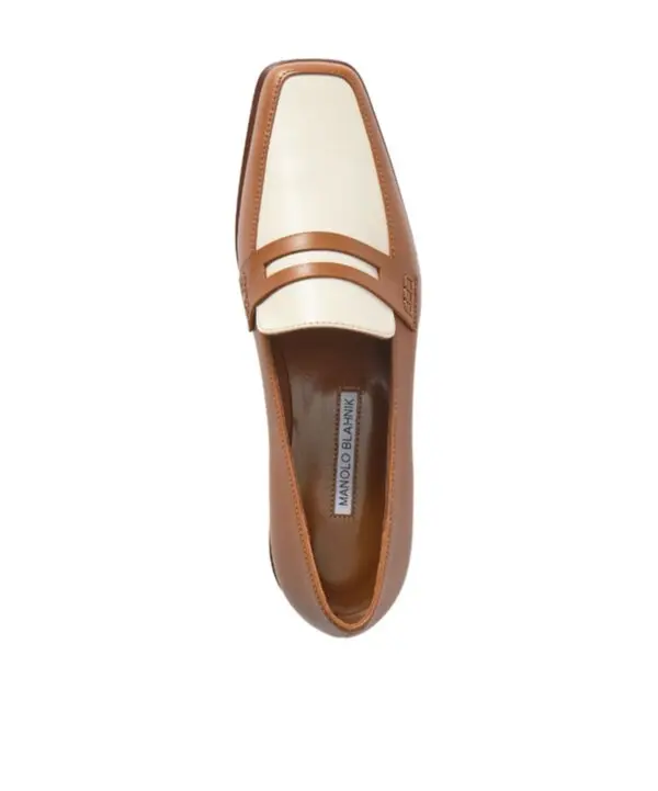 Manolo Blahnik Two-tone Leather Loafers