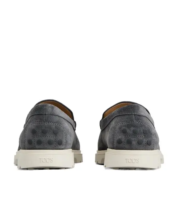TOD'S Logo Embossed Slip-on Loafers - Black