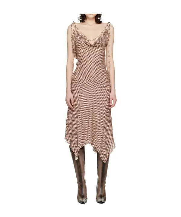 KNWLS Tess Draped Midi Dress - Brown