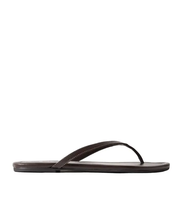 Staud Leather Flip Flops - Black