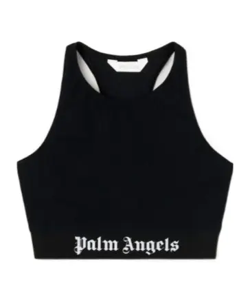 Palm Angels Logo Tape Racerback Cropped Top