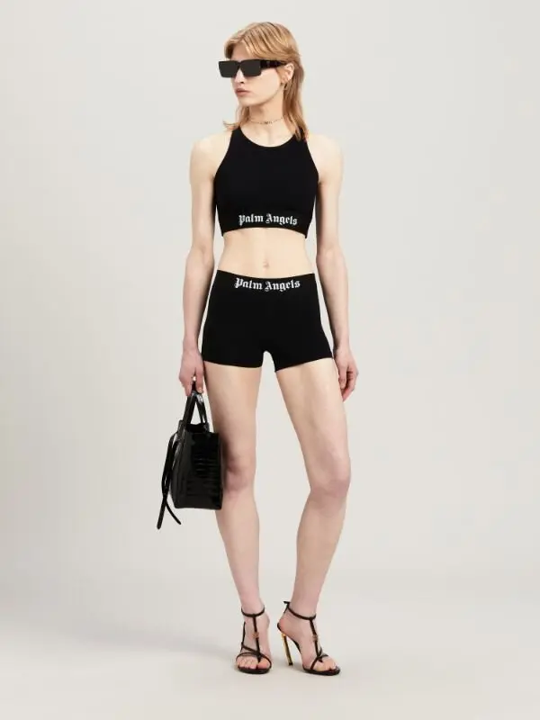 Palm Angels Logo Tape Racerback Cropped Top