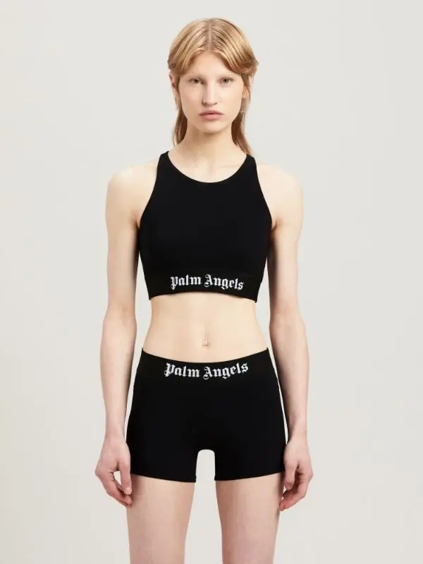 Palm Angels Logo Tape Racerback Cropped Top