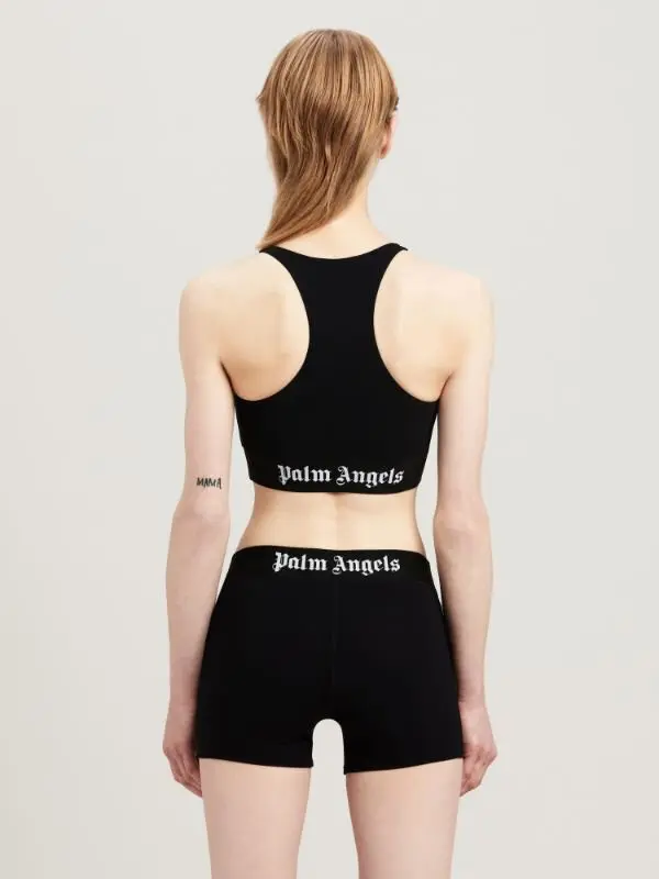 Palm Angels Logo Tape Racerback Cropped Top