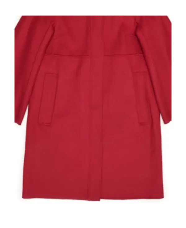 Max Mara Round Neck Coat - Red