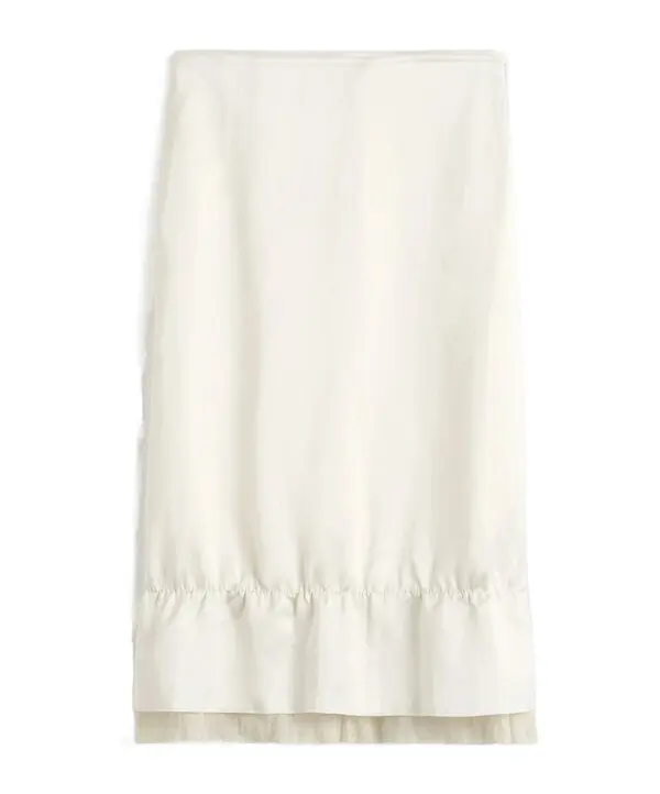 TOTEME Layered Satin Skirt - White