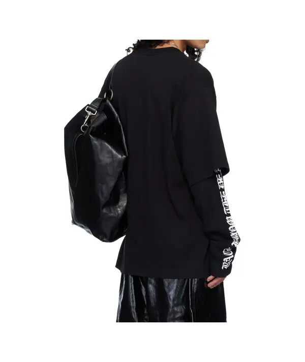 LU'U DAN Double Deck Crew Neck T-shirt - Black