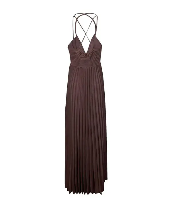 P.a.r.o.s.h Pleated Crisscross Strap Maxi Dress