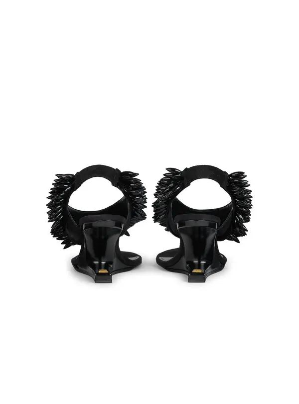 Balmain Embellished Wedge Sandals - Black