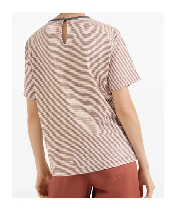 Brunello Cucinelli Striped Crewneck T-shirt - Pink