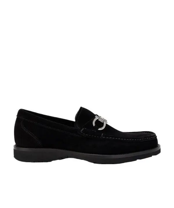 FERRAGAMO Gancini Buckle Loafers - Black