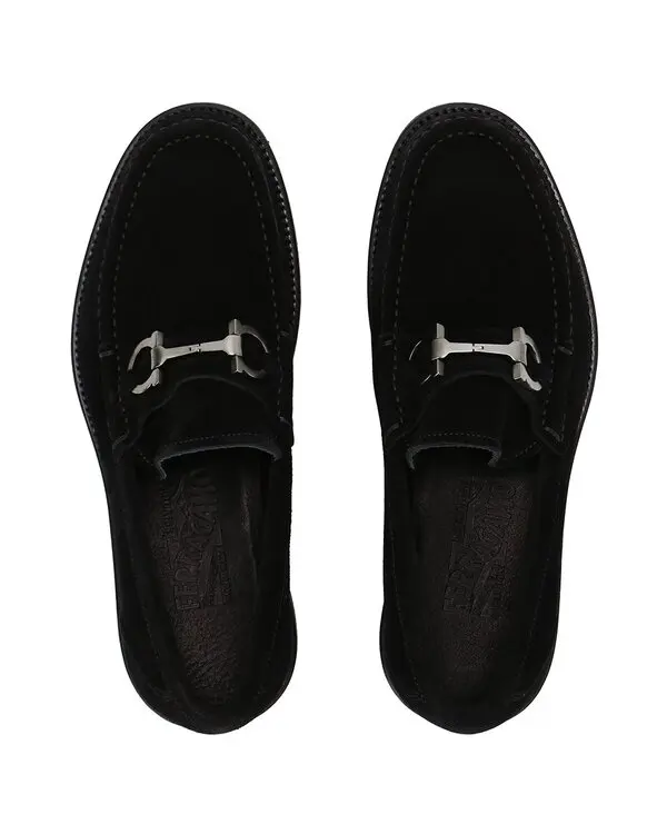FERRAGAMO Gancini Buckle Loafers - Black