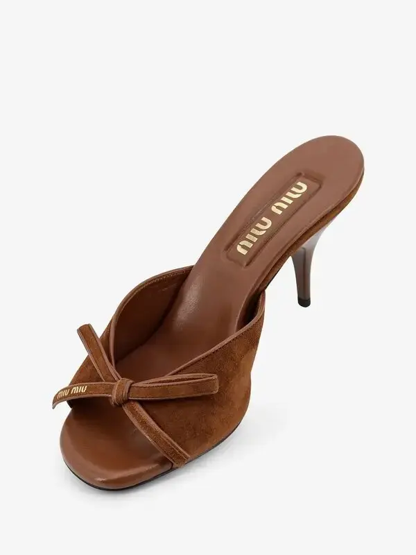 Miu Miu Open-toe High-heeled Sandals With Bow Embellishment