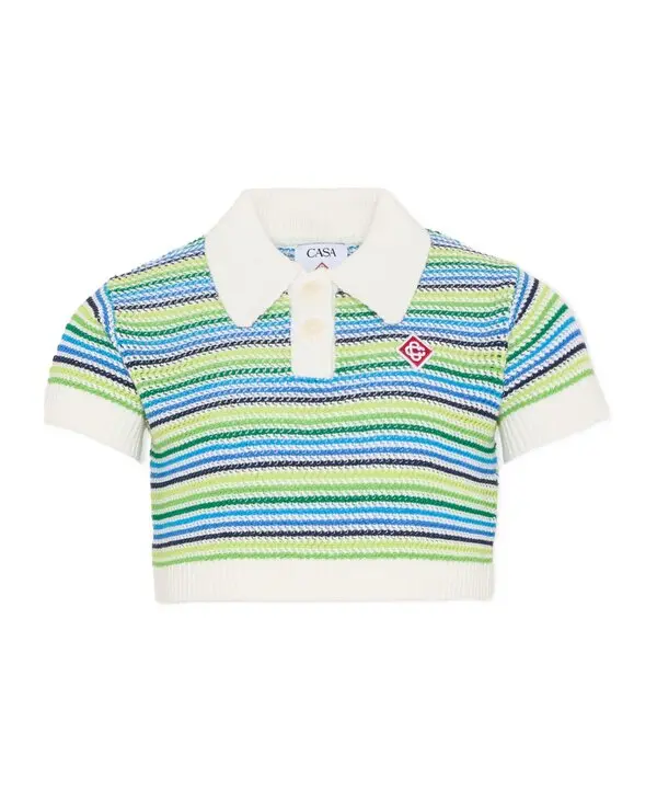 Casablanca Short-sleeved Polo Shirt With Embroidered Logo - White