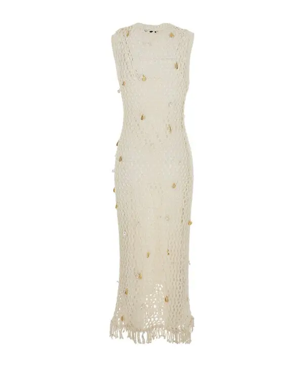 Simkhai Coralia Knit Charmed Embellished Knitted Dress