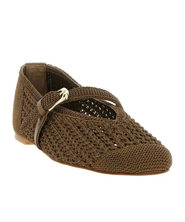 STUART WEITZMAN Woven Mary Jane Flats - Green