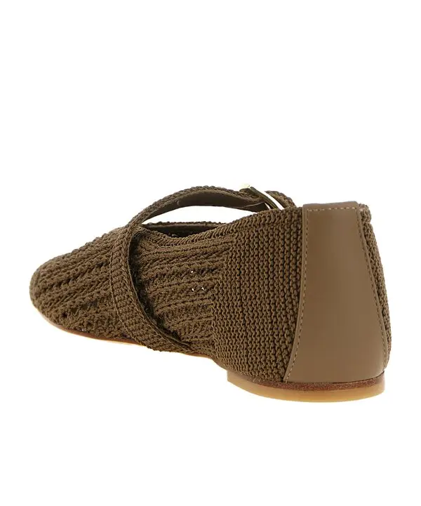 STUART WEITZMAN Woven Mary Jane Flats - Green