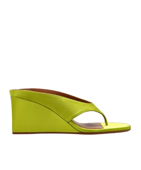 Alaïa Cube Thong Wedge Mules - Green