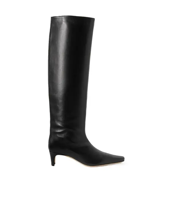 Staud Leather Knee Boots - Black