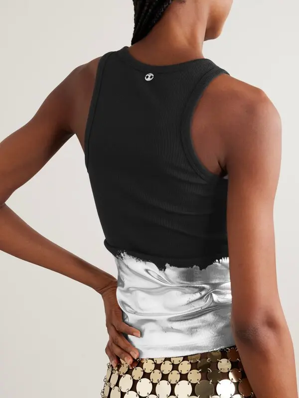 Rabanne Metallic Printed Sleeveless Top