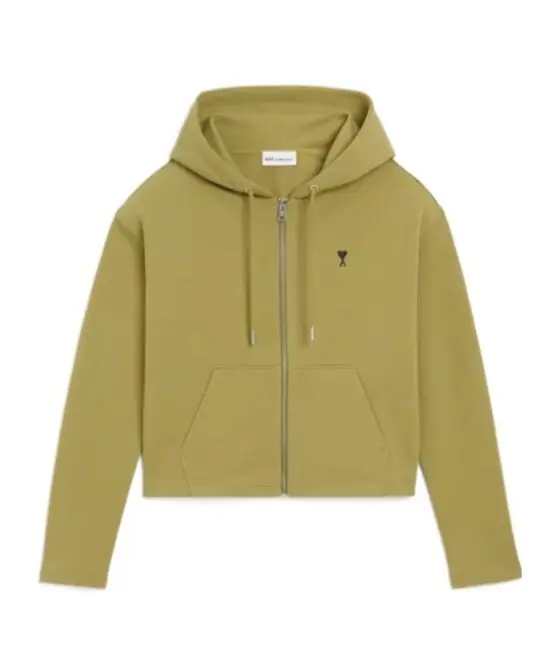 AMI Paris Logo Zip-up Hoodie