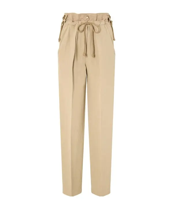 Isabel Marant Étoile Pleated Linen And Silk-blend Straight-leg Pants - Nude