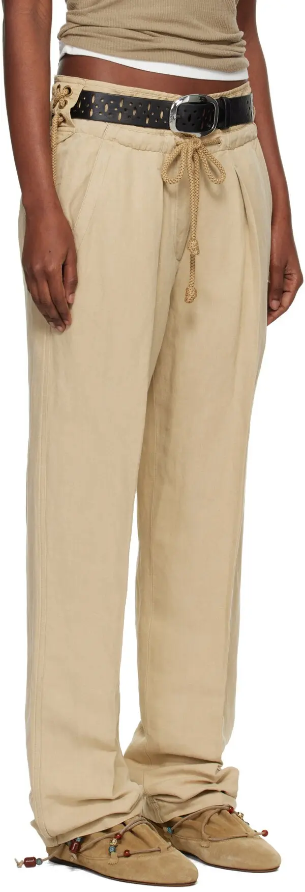 Isabel Marant Étoile Pleated Linen And Silk-blend Straight-leg Pants
