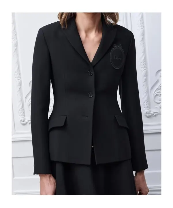 Dior Médaillon Embroidered Bar Jacket - Black