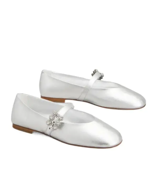 ROGER VIVIER Ballet Flats With Crystal Buckle